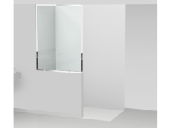 Volume full-height fixed panel on half wall. Dimensions to define ...