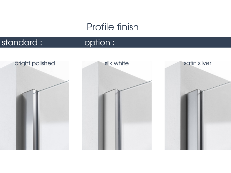 Shower door 2 fixed panels + 2 swing doors Kristal H2000 with bright ...