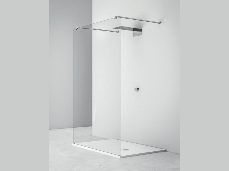 Fixed shower panel Kristal H2000 with 2 bright polished pull rods ...