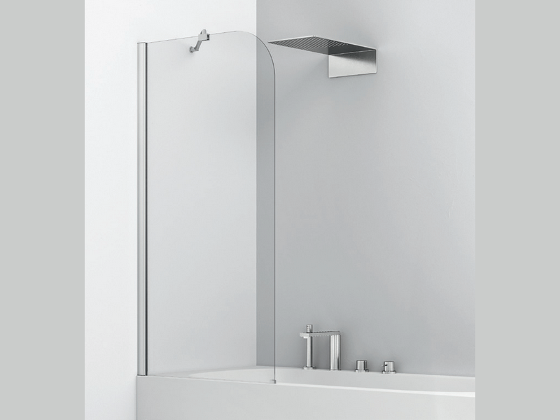 Fixed bath screen Kristal H1380 x L750 with bright polished ...