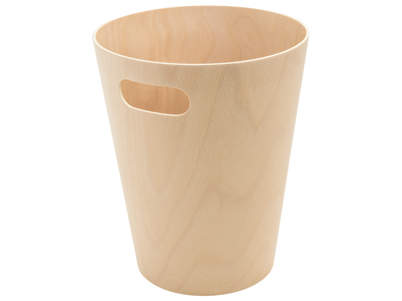 Wood paper bin with handle 7,5 L natural - Haccess - Haccess