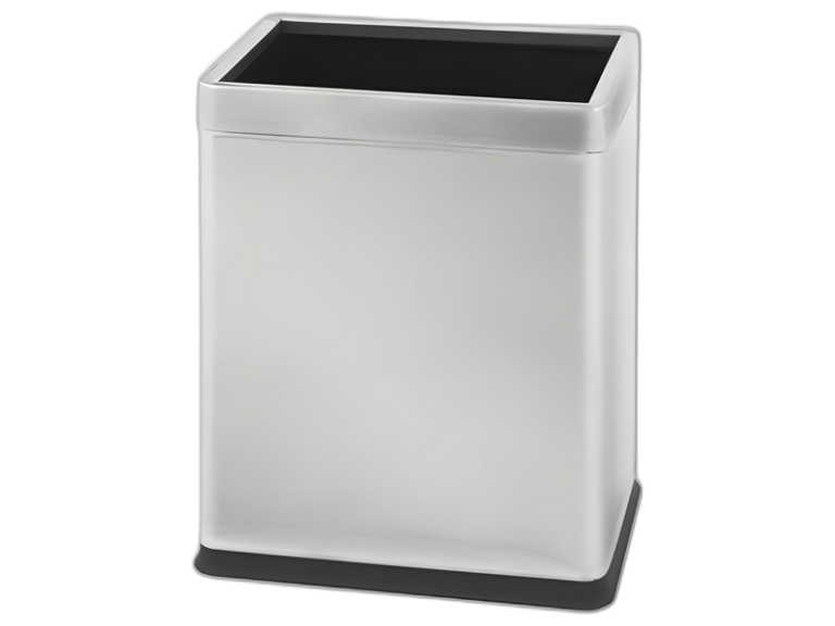 Square paper bin 10 L with sleeve brushed SS - Haccess - Haccess