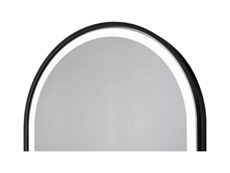 Oblong Trim LED mirror 400 x 800 mm, brushed black finish aluminum ...